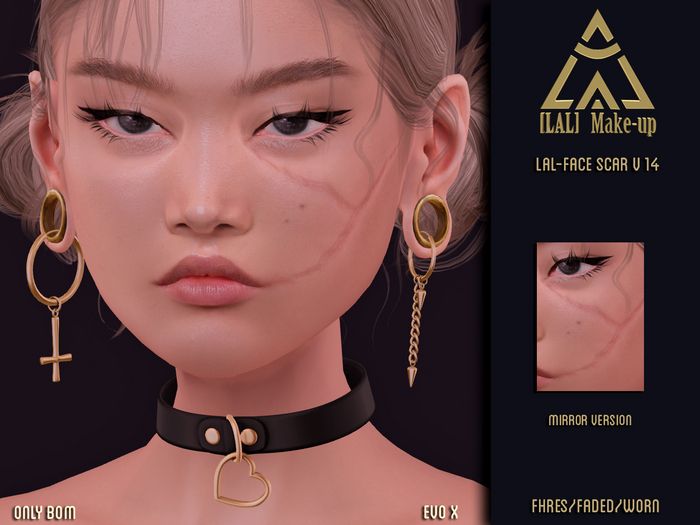 Second Life Marketplace - LAL-FACE SCAR V 14 LELUTKA EVO X ONLY BOM
