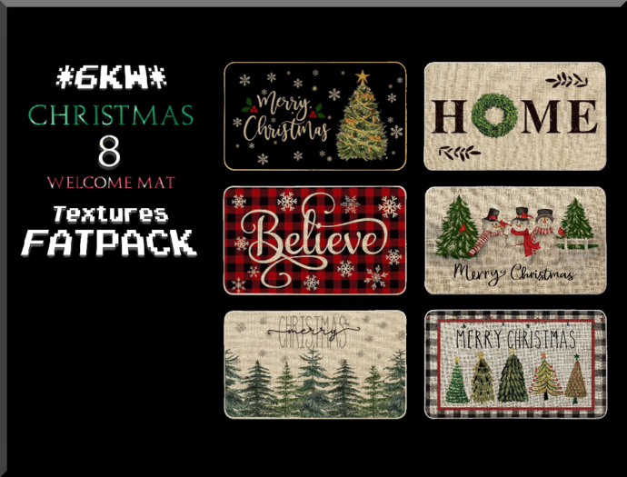 Second Life Marketplace - *6KW* FULL PERM Christmas 8 Welcome Mat ...