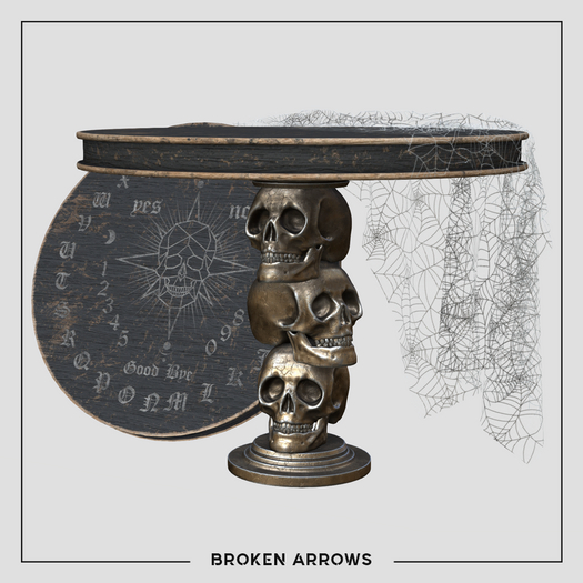 Second Life Marketplace - BROKEN ARROWS - Skull Set - Table - Gold