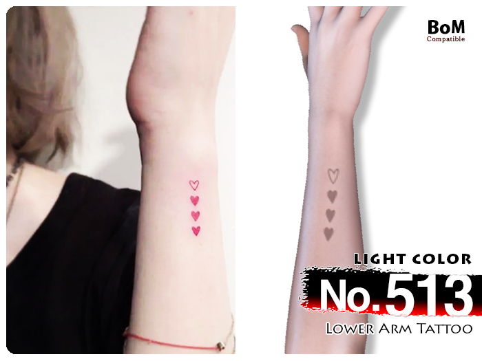 Second Life Marketplace - (Lower Arm Tattoo) No.513 Light Color - BoM