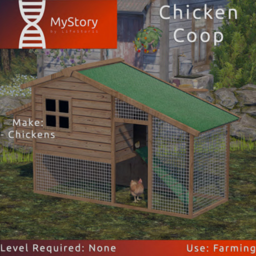 Second Life Marketplace - MyStory Chicken Coop Green