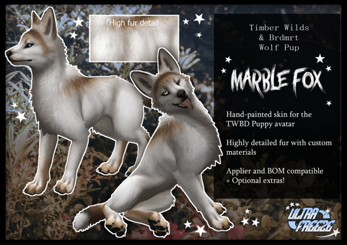 Second Life Marketplace - [ULTRAFREEZE] TWBD Wolf Pup - Red Marble Fox