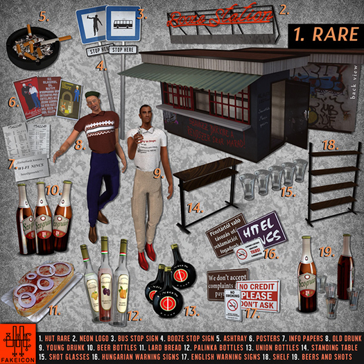 Second Life Marketplace - FAKEICON / csepel booze station / 1. hut RARE
