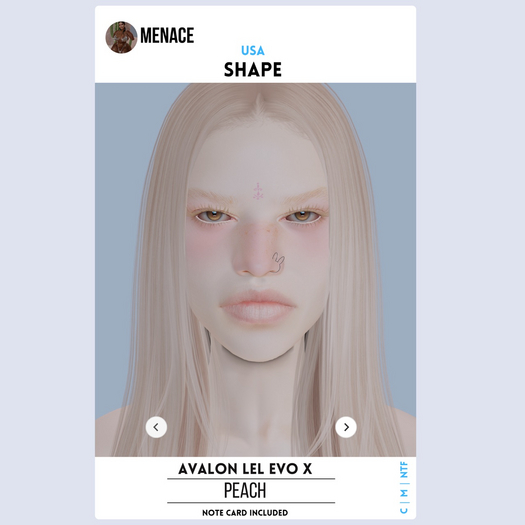 Second Life Marketplace - MENACE - USA SHAPE ( AVALON EVO X )