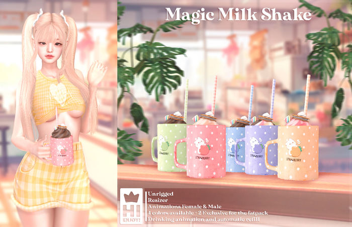 Second Life Marketplace - [Hi Enjoy!] Magic Milk Shake - PINK