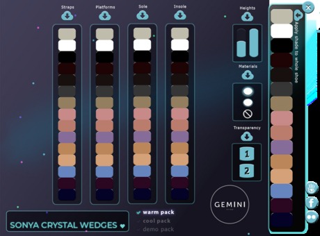 Second Life Marketplace - Gemini -Sonya Crystal Wedges- DEMO