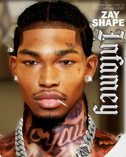 Second Life Marketplace - INFAMEY - ZAY SHAPE W/ BROW SHAPE & STYLECARD ...