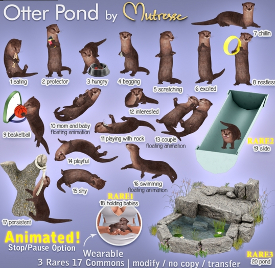 Second Life Marketplace - 19-Mutresse-Slide-Otter Pond RARE