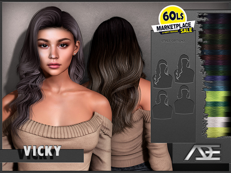 Second Life Marketplace - Ade - Vicky Hairstyle (Colored Highlights)