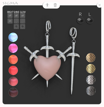 Second Life Marketplace - SIGMA Three of Swords earrings