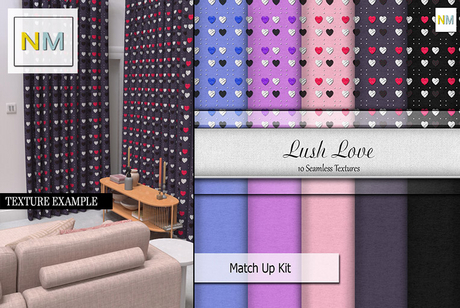 Second Life Marketplace - Lush Love MatchUp Kit 10 Seamless Fabric ...