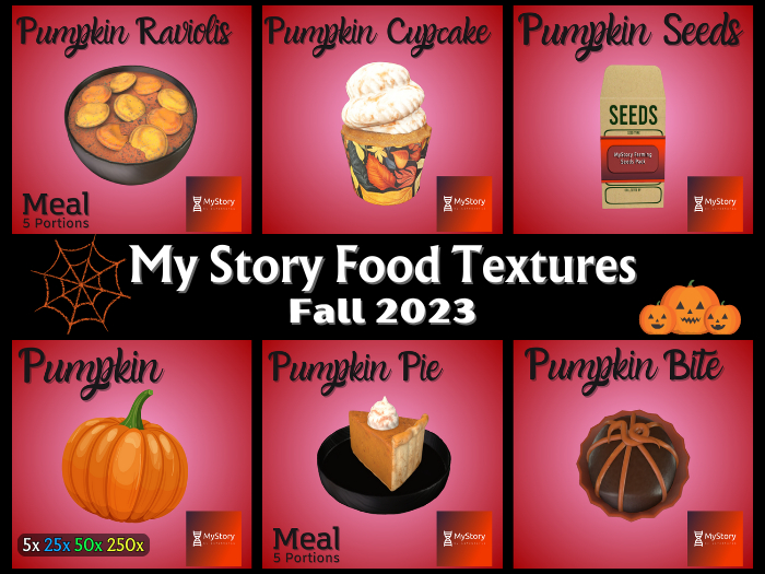 Second Life Marketplace - PURR Beauty - MyStory Food Textures Fall 2023