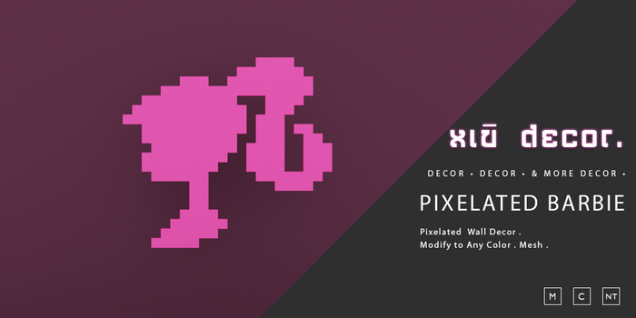 Second Life Marketplace - [xiu.D] Barbie Pixelated Wall Decor