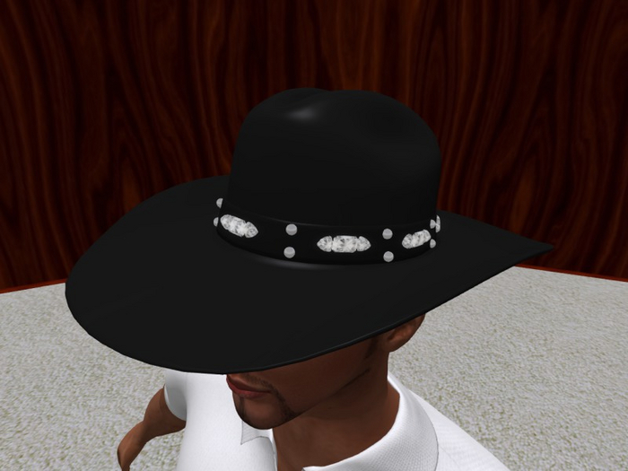 Second Life Marketplace - TM Western Black Hat - Gems - Cowboy Hat