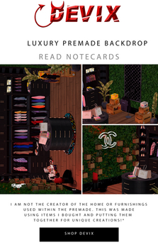 Second Life Marketplace - [DEVIX] Luxury Closet Premade Backdrop