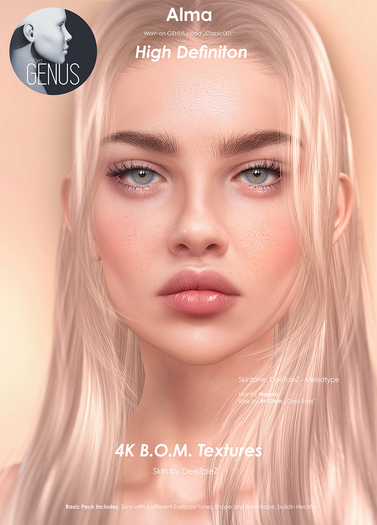 Second Life Marketplace - DeeTaleZ *SKINS* GENUS 4K - Alma - Skintone ...