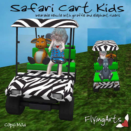 Second Life Marketplace - !FA! Safari Cart Kids Wearable