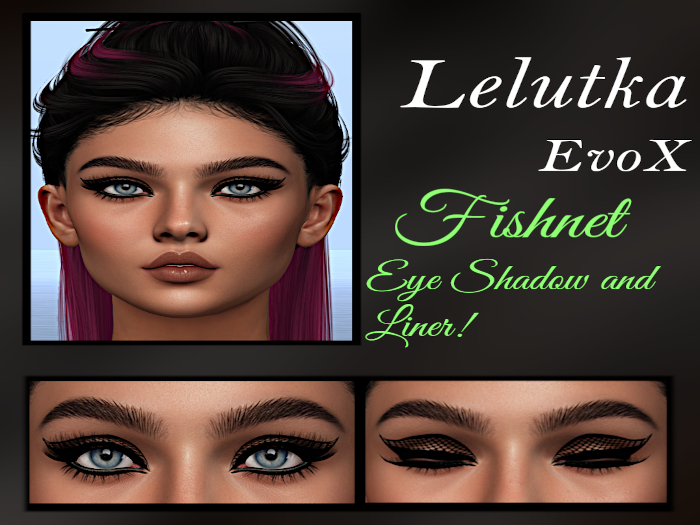 Second Life Marketplace - Fishnet Eye Shadow and Liner Leluka-EvoX