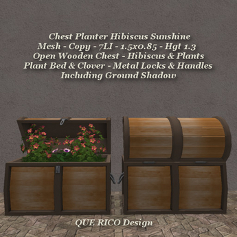 Second Life Marketplace - Chest Planter Hibiscus Sunshine