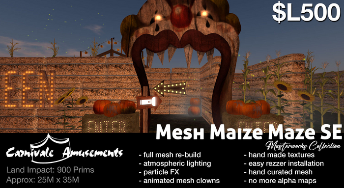 Second Life Marketplace - Maize Maze 2023 - Halloween - Deluxe Edition