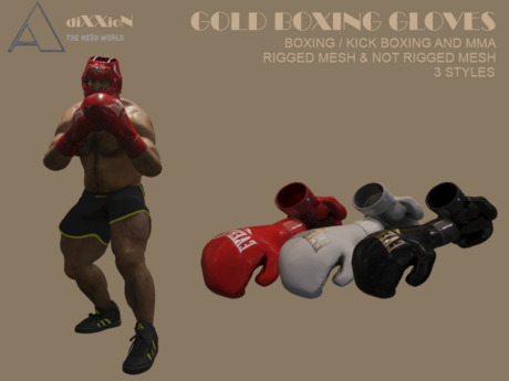 Second Life Marketplace - Gym Boxing Ring Gold Complete Set