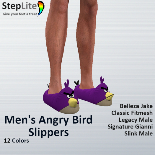 Second Life Marketplace - !! StepLite !! Men's Angry Birds Slippers for ...