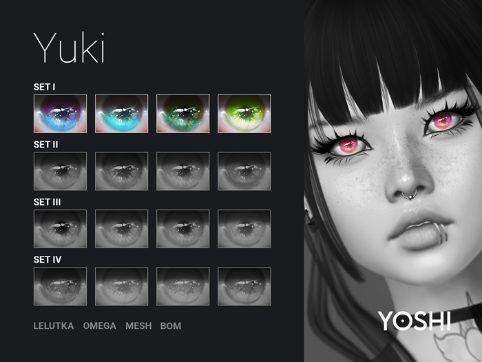 Second Life Marketplace - YOSHI - Yuki Eyes - Multicolor eye set for ...