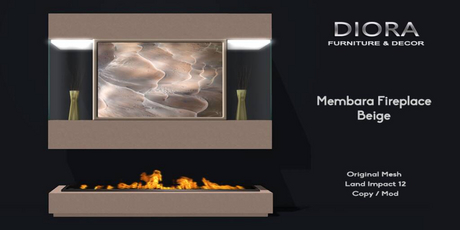 Second Life Marketplace - DIORA Membara Fireplace Beige