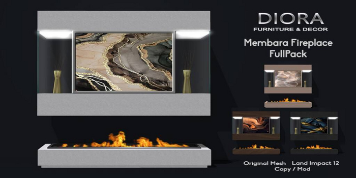 Second Life Marketplace - DIORA Membara Fireplace FullPack
