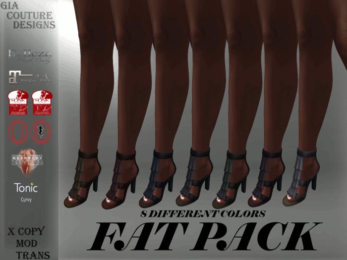 Second Life Marketplace - "GCD" Esther Ankle Strap Heels FAT PACK