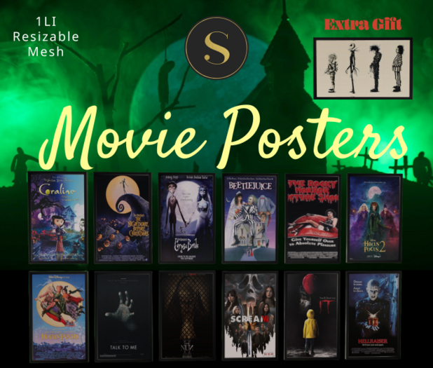 Second Life Marketplace - {S} Movie Poster set 2 {Add}