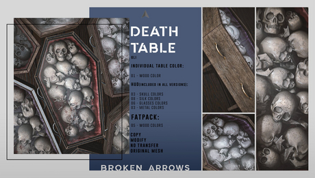 Second Life Marketplace - BROKEN ARROWS - Death Table - Black