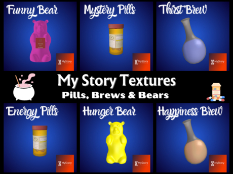 Second Life Marketplace - PURR Beauty - MyStory Textures Pills, Brews ...