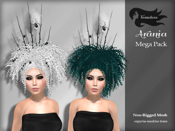 Second Life Marketplace - Tameless Hair Arania - Mega Pack Goth Halloween