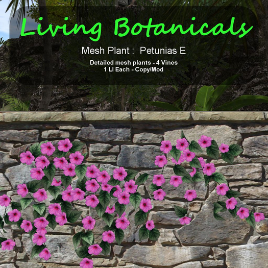 Second Life Marketplace - Inochi Botanicals - Mesh Plant "Petunias E"