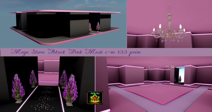 Second Life Marketplace - MICSHA-MEGA STORE BLACK-PINK+PLANT