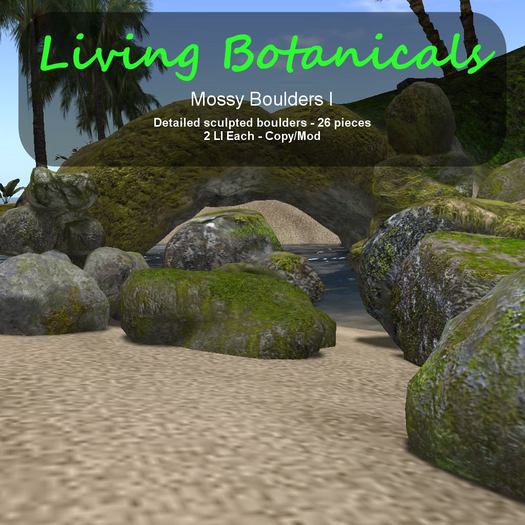Second Life Marketplace - Inochi Botanicals - Mossy Boulders I