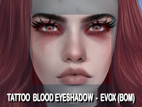 Second Life Marketplace - TATTOO BLOOD EYE SHADOW for EVOX (BOM)