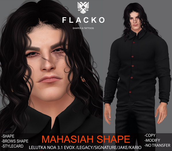 Second Life Marketplace - Flacko - Shape Mahasiah Lelutka Noa 4.0 EvoX