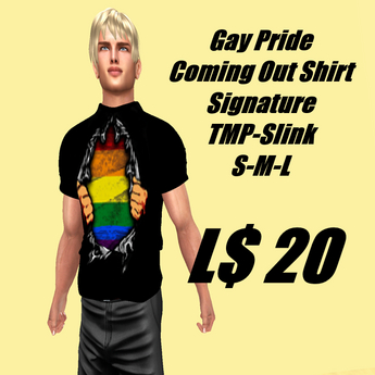 Second Life Marketplace - Gay Pride-Coming Out-Man's shirt
