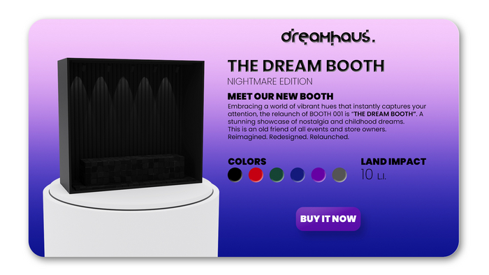 Second Life Marketplace - Dreamhaus. [B] The Dream Booth #NIGHTMARE