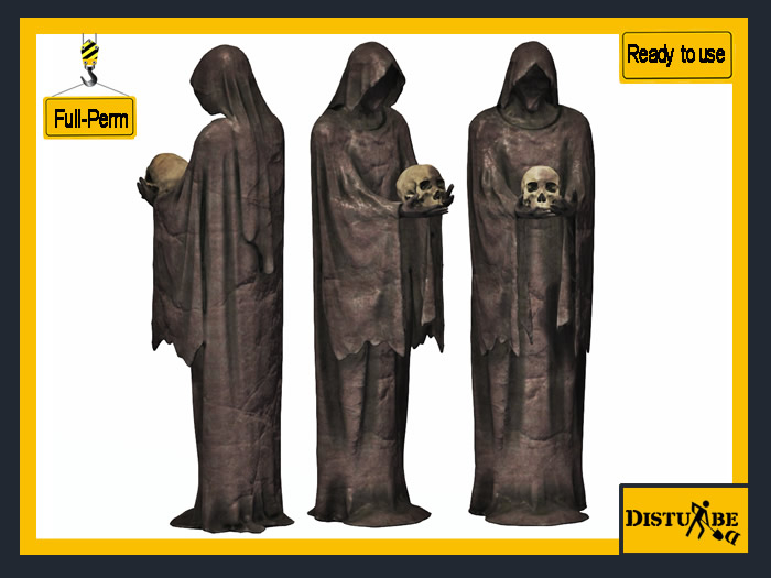 Second Life Marketplace - ::DisturbeD:: Halloween Cemetery Monk Statue ...