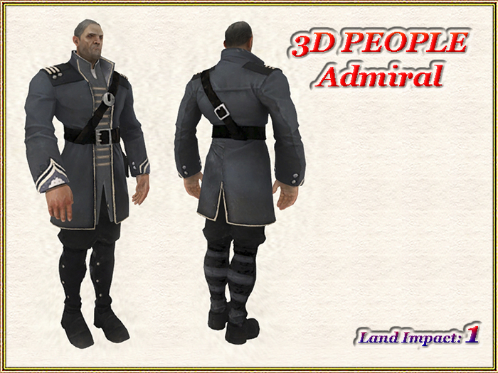 Second Life Marketplace - 3D PEOPLE - Admiral (1 LI) (Full perm)