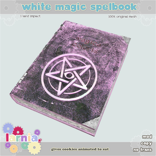 Second Life Marketplace - ~*larnia*~ white magic spellbook (boxed)