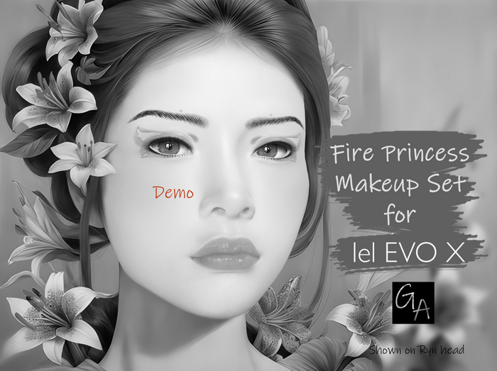 Second Life Marketplace - (Demo) Fire Princess Makeup Set - Glitter Art