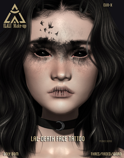 Second Life Marketplace - LAL-DEATH FACE TATTOO LEL EVO X ONLY BOM