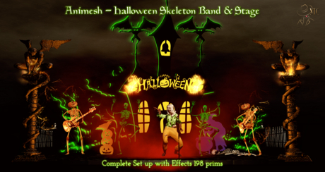 Second Life Marketplace - [NTC] Animesh - Halloween Skeleton Stage Set Up