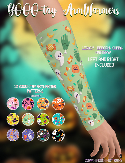 Second Life Marketplace - ::Polilla::BOOO-TAY ArmWarmers (Reborn))