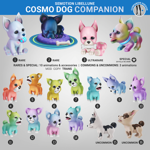 Second Life Marketplace - SEmotion Libellune Cosmo Dog Companion SPECIAL