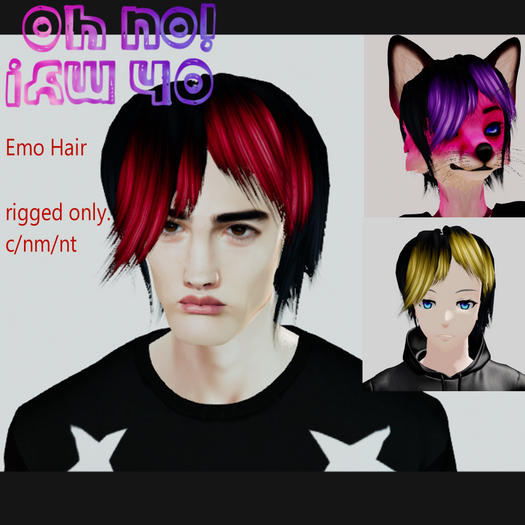 Second Life Marketplace - On. // Om. Emo hair demo.